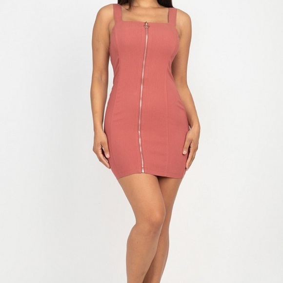 Dresses | Front Zipper Mini Dress | Poshmark